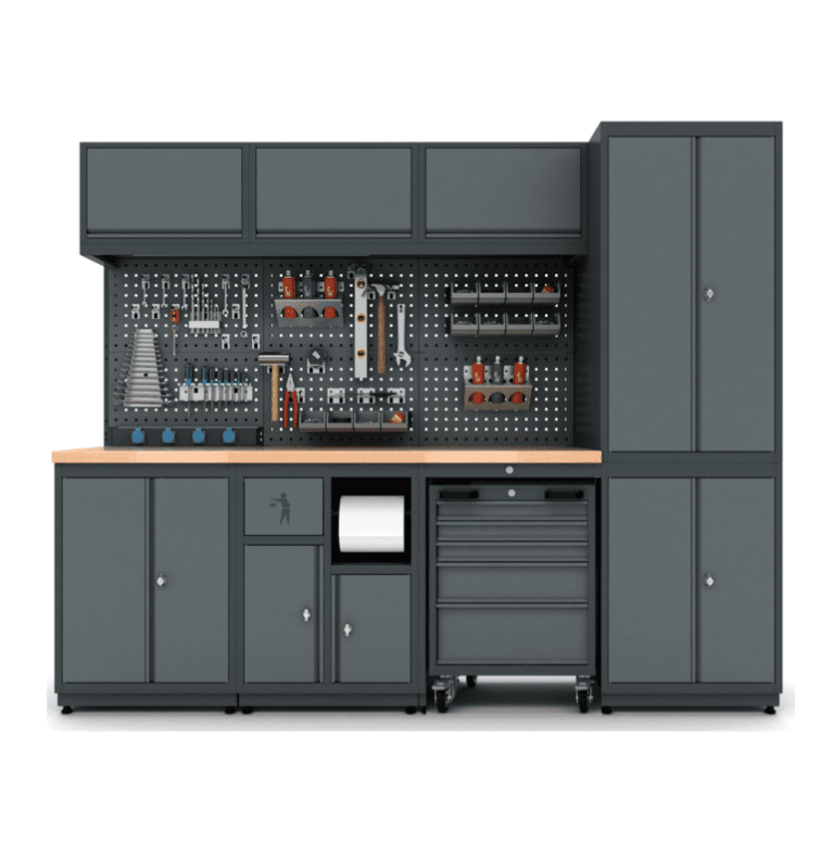 Meuble de rangement pour garage et atelier 4 éléments