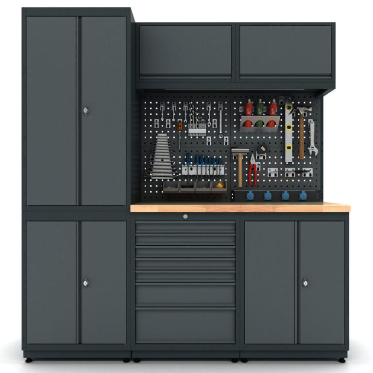 Meuble rangement garage et atelier 3 éléments H2020xL1860xP530 mm V6 ...